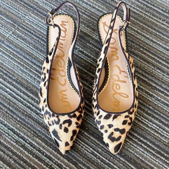 Sam Edelman | Shoes | Sam Edelman Leopard Print Slingback Heels | Poshmark